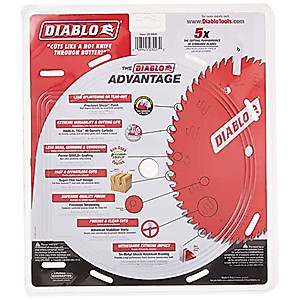 Freud D1280X Diablo 12-Inch 80 Tooth ATB Crosscutting Saw Blade with 1-Inch Arbor, Red