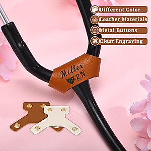 Stethoscope Id Tag Personalized-Leather Stethoscope Name Tag for Vet, Pediatrics, Medical, Custom Name Stethoscope Leather Name Tag for Christmas Nurses Week Gift