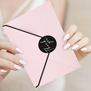 Whaline 36Pcs Thank You Cards with Envelopes and Stickers Pink Black Greeting Cards Blank Note Cards for Weddings Bridal Shower Baby Shower