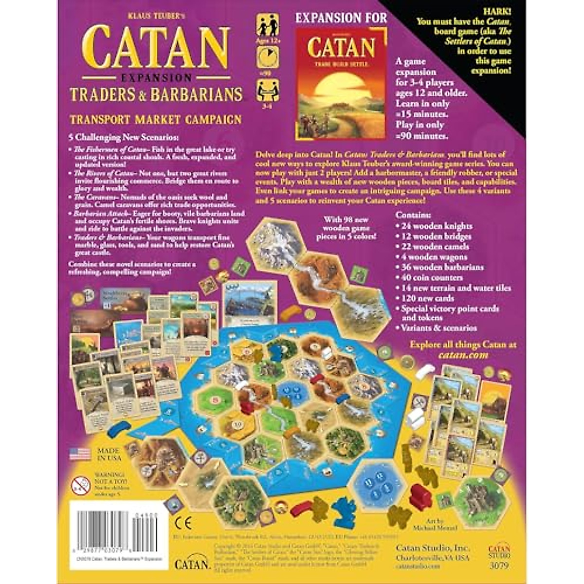 CATAN Traders & Barbarians Board Game EXPANSION - Customize Your CATAN Experience! Strategy Game, Family Game for Kids and Adults, Ages 12+, 3-4 Players, 90 Minute Playtime, Made by CATAN Studio