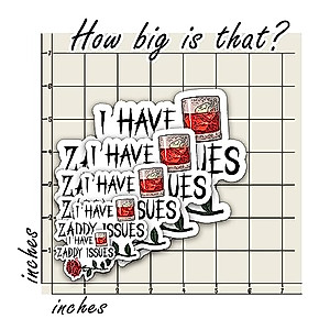 Miraki I have Zaddy Issues Sticker, Dark Romance Stickers, Book Lover Sticker, Reading Book Sticker, Water Assitant Die-Cut Vinyl Booktok Decals for Laptop, Phone, Water Bottles, Kindle Sticker