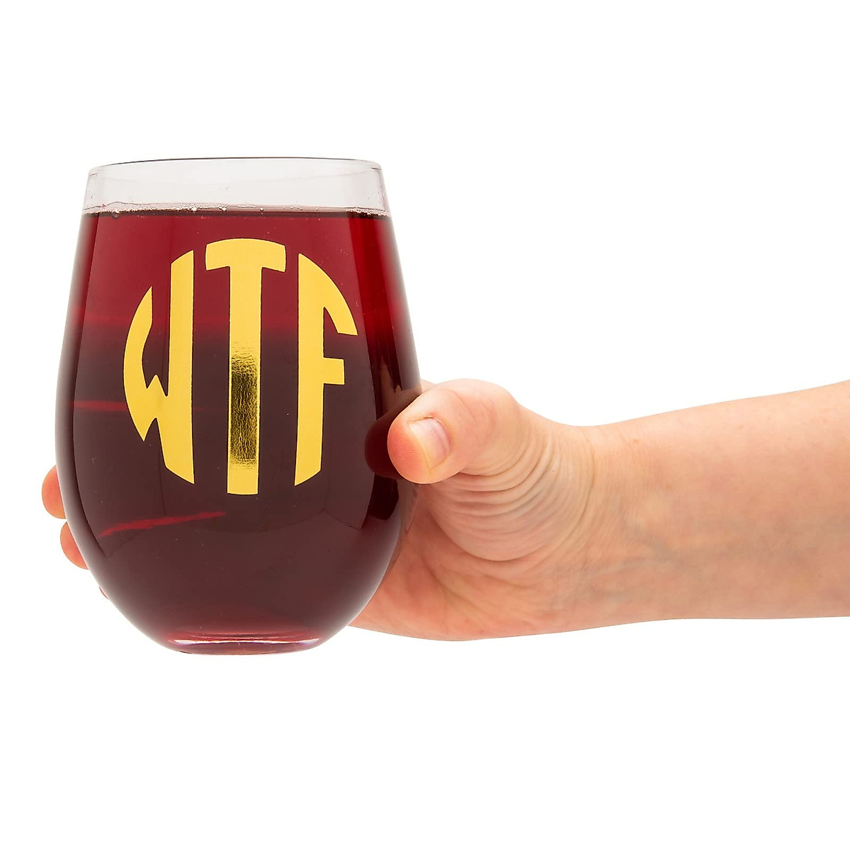 BigMouth WTF & STFU Monogram Wine Glasses