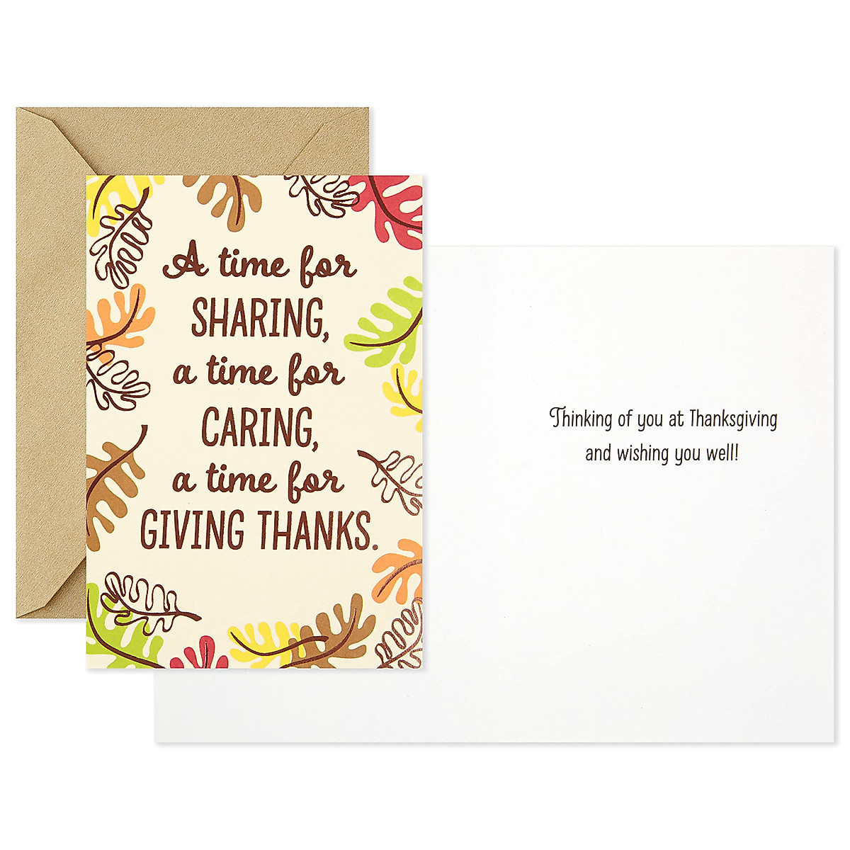 Hallmark Thanksgiving Cards Assortment, Sending Thankful Thoughts (6 Cards with Envelopes)