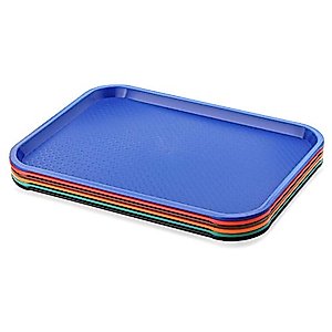 New Star Foodservice 28010 6-Piece Fast Food Tray, 12 by 16-Inch, Assorted Colors