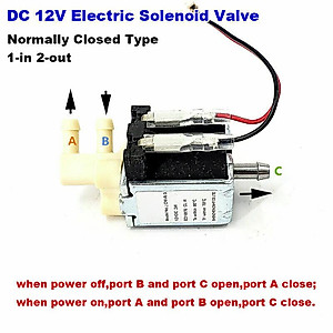 Submersible Sump Pump 12V 2-Position 3-Way Mini Electric Solenoid Valve N/C Flow Control Switch Valve Transfer Pump