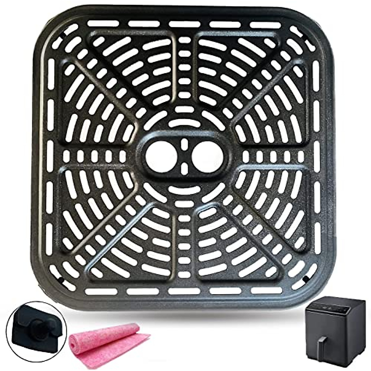 Air Fryer Grill Plate for COSORI 6.8QT Air Fryers, 9.02IN Square Upgraded Air Fryer Grill Pan, Air Fryer Crisper Plate Tray, Air Fryer Rack, Insert Pan for 6.8Quart COSORI Air Fryers, Nonstick