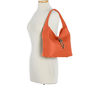 Dooney & Bourke Handbag, Pebble Grain Small Logo Lock Sac Shoulder Bag - Coral