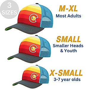 Colorado Trucker Hats for Men & Women - Custom Sunset Fader Style with Snapback, Versatile & Conscious Outdoor Cap, Adult Fit