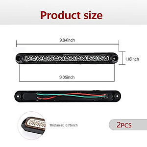 Sodcay 2 PCS Car High Brake Tail Light Strip, 15LED 12V-24V High-bright Trailer Tail Light Waterproof Assembly, Turn Tail Light, Universal Lighting Accessories for Cars (White)