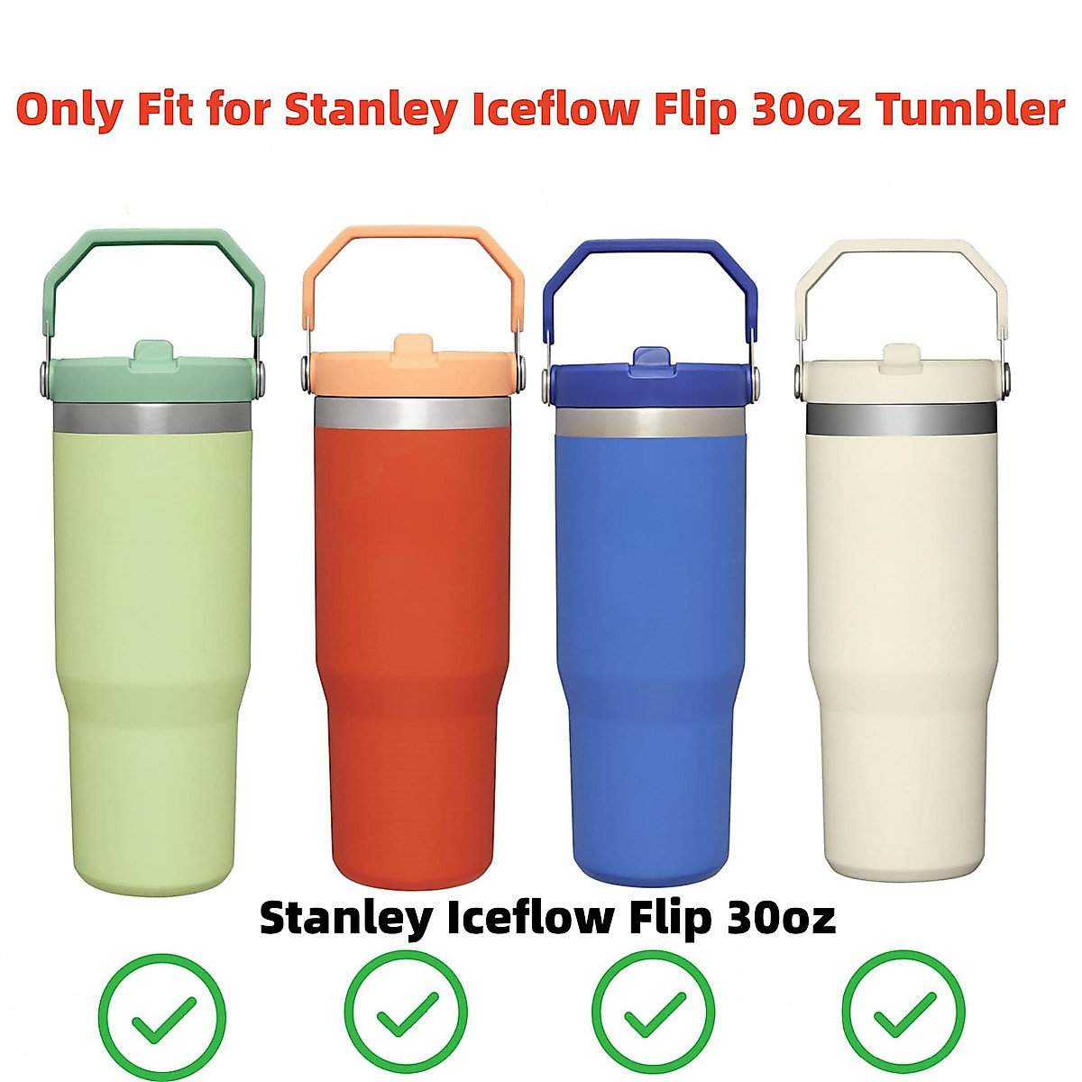 Replacement Straw for Stanley Iceflow 30oz with Lid(Only),Reusable Clear Straws Compatible with Stanley IceFlow Flip 30oz Tumbler with Straw Cleaner Brush for Stanley (Fit Stanley Iceflow 30oz)