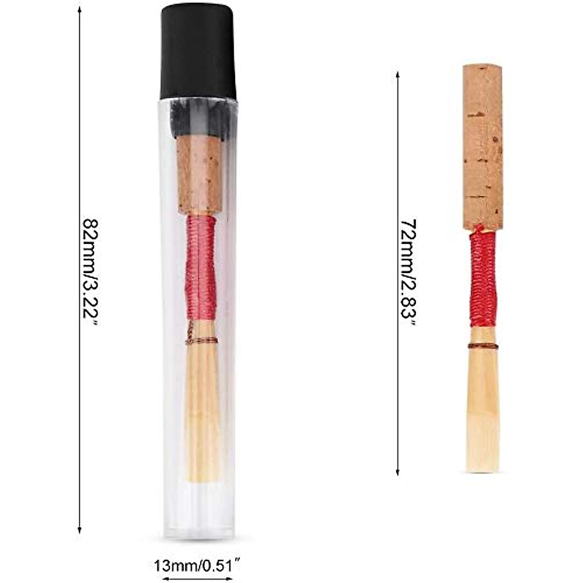 Jiayouy 3Pcs Oboe Reeds Medium Soft Oboe Reed with Plastic Storage Case/Tube Woodwind Instrument Accessories Red