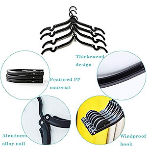 MRQXDP 16pcs Portable Folding Clothes Hanger,Black Suit, Household Goods Clothes Hanger Retractable Folding Hanger for Travel Saving Space Multifunctional Adult Child Non-Slip Travel Hanger Foldable