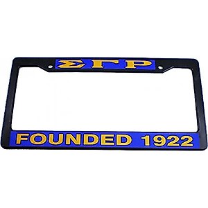 Cultural Exchange Sigma Gamma Rho Founded 1922 Text Decal Plastic License Plate Frame [Black - Car/Truck]