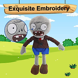 Maikerry 1 PC PVZ Zombies Plush Toy Brown Coat Normal Zombies Toys,Halloween Christmas Birthday Decoration Zombie Plush Doll