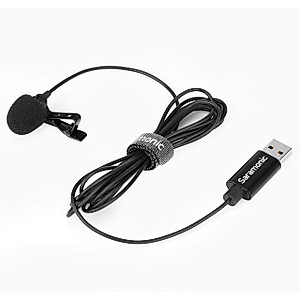 Saramonic Lavalier Mic with USB-A Connector for Computers with 6.56' (2m) Cable (SR-ULM10), Black