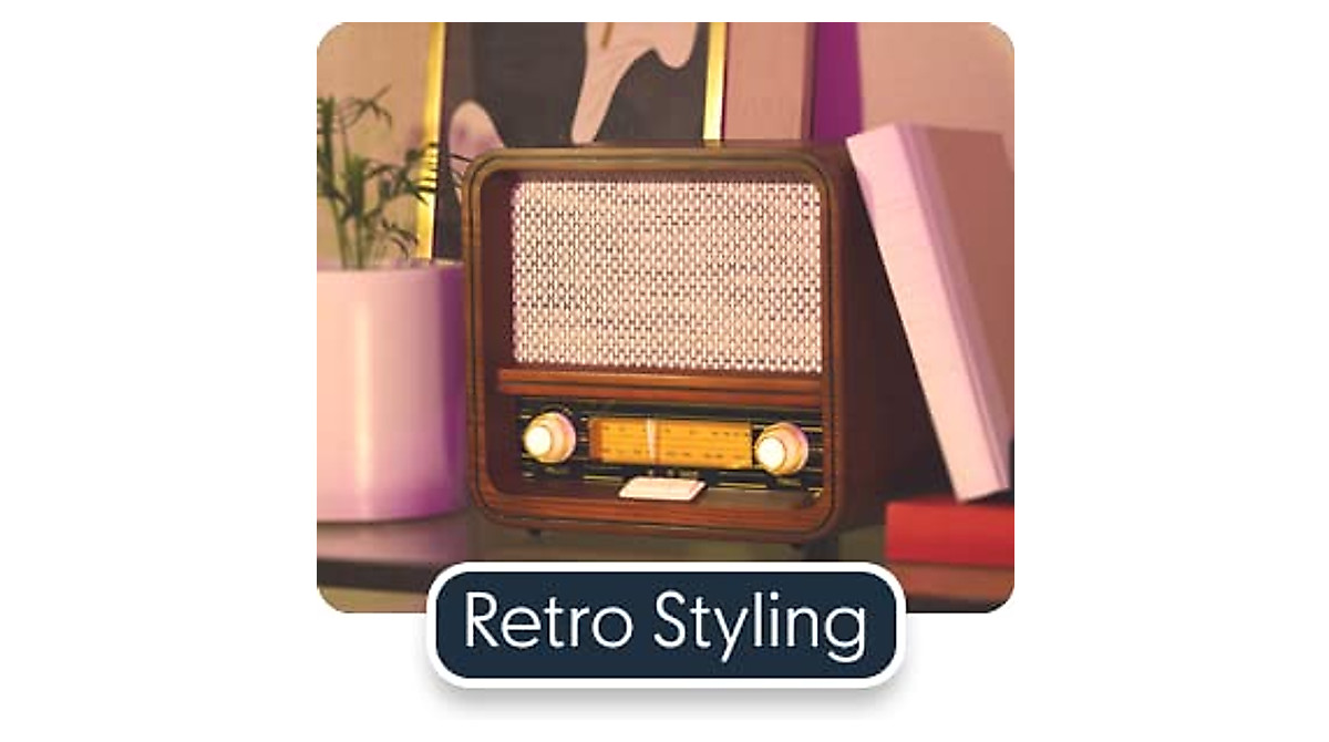 Vintage Retro Wood Radio with Bluetooth & AM/FM | Mid Century Design