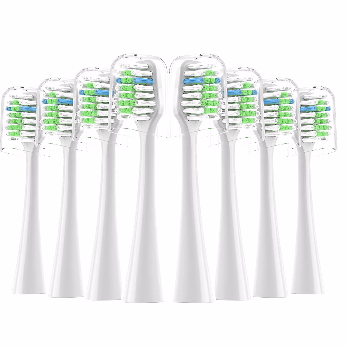 Replacement Toothbrush Heads Fits for Waterpik Complete Care 9.0 (CC-01), Care 5.0 (WP-862) Sonic Electric Tooth Brush Refill(8-pc), Pisonicleara