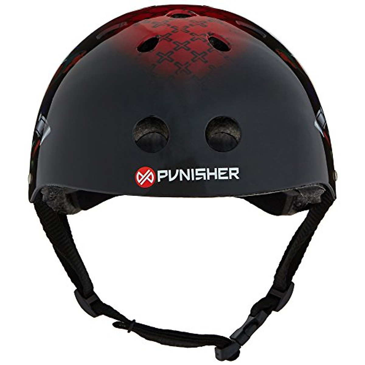 Punisher Skateboards Ranger 11 Vent Multi Sport Skateboard and BMX Helmet Youth Size Medium Includes Extra Helmet Pads, black (9213)