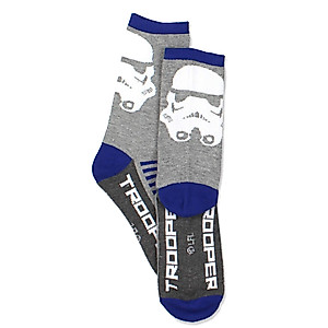 STAR WARS Toddler Boys 3 pack Socks (Shoe: 7-10 (Sock: 4-6), Grey/Multi Crew)
