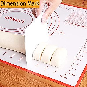 Silicone Pastry Mat Extra Thick Non Stick Baking Mat, Fondant Mat,Counter Mat,Dough Rolling Mat, Oven Liner, Pie Crust Mat (16''(W)*20''(L), Red)