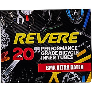 Revere Bicycle Tubes 2 Pcs 20" x 1.75-1.95 - 2.125 Schrader Valve BMX Premium 20 inch Bike tire Bicycle Inner Tubes. Free Replacement Warranty if it Ever goes Flat do to Manufacturer defect.
