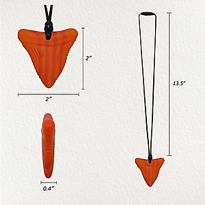 Chewy Necklace Sensory for Kids and Adults, Shark Tooth Silicone Autism Chew Toys Sensory for Boys Girls with ADHD, Anxiety, SPD, 3 Pack Chewing Necklace - BPA Free