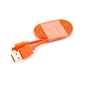 Replacement Micro USB Cable Flat Charging Power Cord Compatible for JBL Charge 2 3, Flip 2 3 4, Pulse 2 Go, Clip Plus, Micro II, Trip, Charge 2 Plus Speakers UE Booms (3.3ft/Orange)