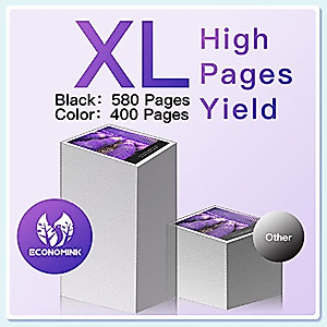 Economink Remanufactured Ink Cartridge Replacement for HP Ink 63 Compatible with OfficeJet 3830 5255 5258 4650 4652 4655 Envy 4520 4512 4513 4516 DeskJet 1112 2130 3630 3632 3634 2130 2132 Printer