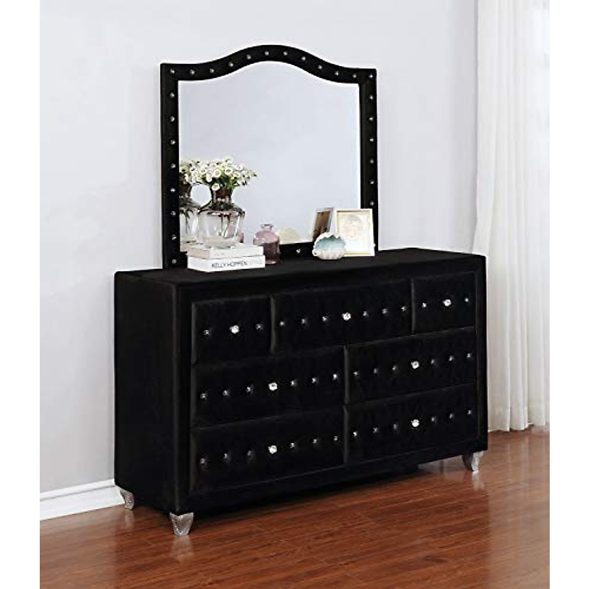 Coaster Furniture Deanna 7-Drawer Rectangular Black Dresser 20" D x 37.75" H 206103