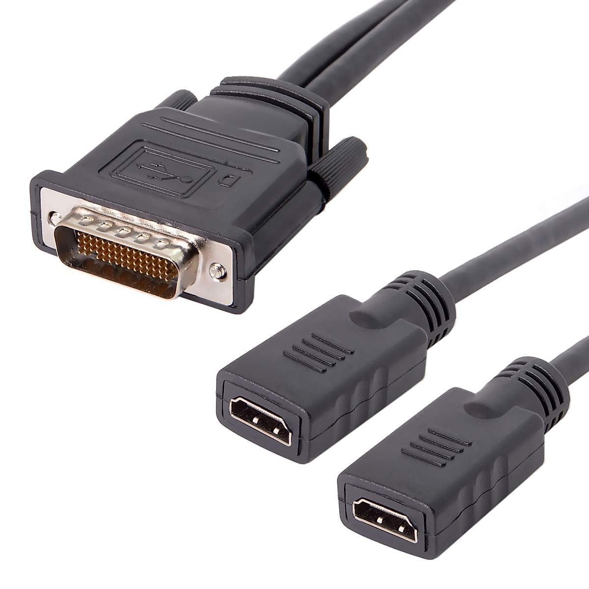 cablecc DMS-59Pin Male to Dual HDMI 1.4 HDTV Female Splitter Extension Cable for PC Graphics Card