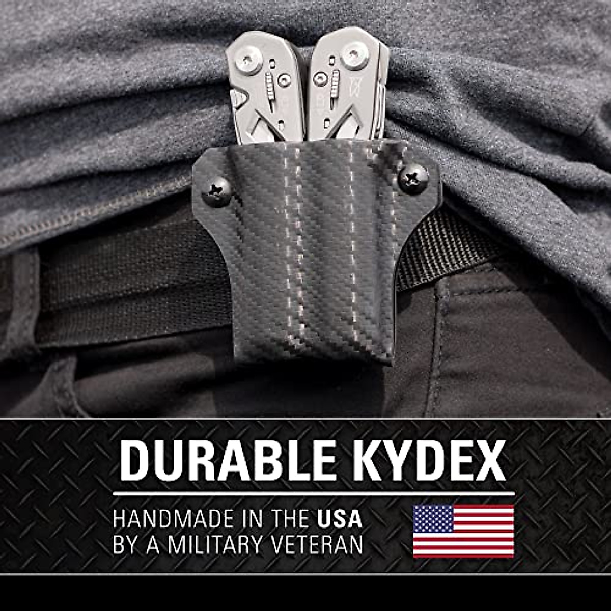 Clip & Carry Kydex Multitool Sheath for Gerber SUSPENSION - Made in USA (Multi-tool not included) Multi Tool Sheath Holder Holster (Diamond Plate)