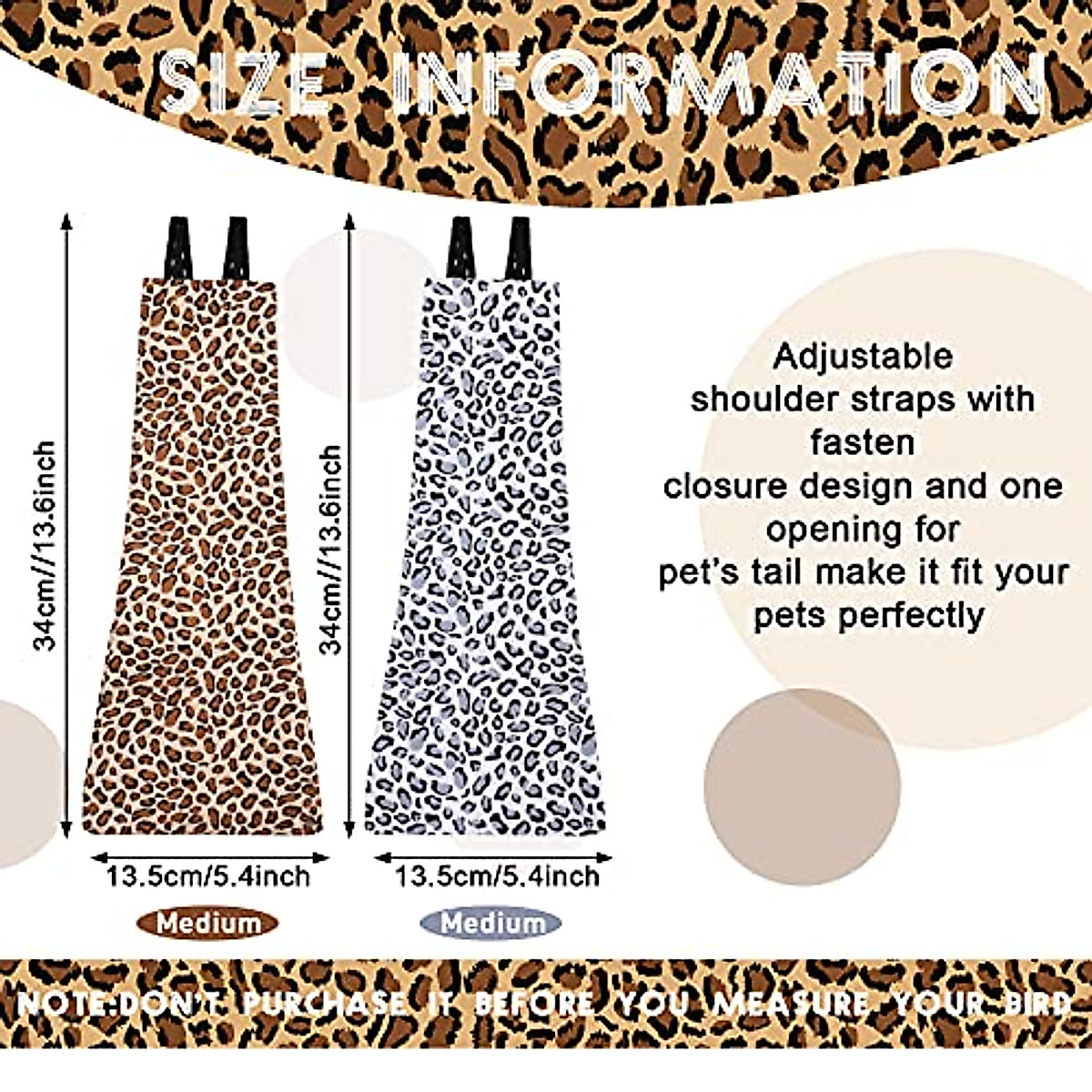 Weewooday 2 Pieces Pet Chicken Diapers Leopard Print Duckling Diapers Washable Goose Clothes Reusable Farm Pet Diapers Waterproof Bow Tie Duck Diapers for Poultry, White and Pink (Medium)