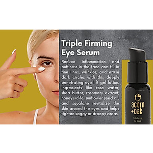 ACORN + OAK Anti Aging Eye Cream- Under Eye and Eyelid Moisturizing Gel - Lightweight Creamy Skin Lifting, Tightening, and Firming Lotion