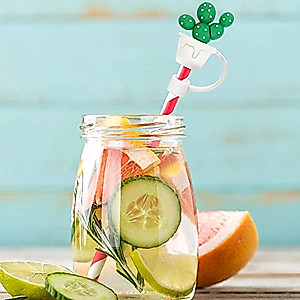 Healifty 4pcs Silicone Straw Tips Cover Reusable Drinking Straw Tips Lids Cute Straw Plugs for Straws