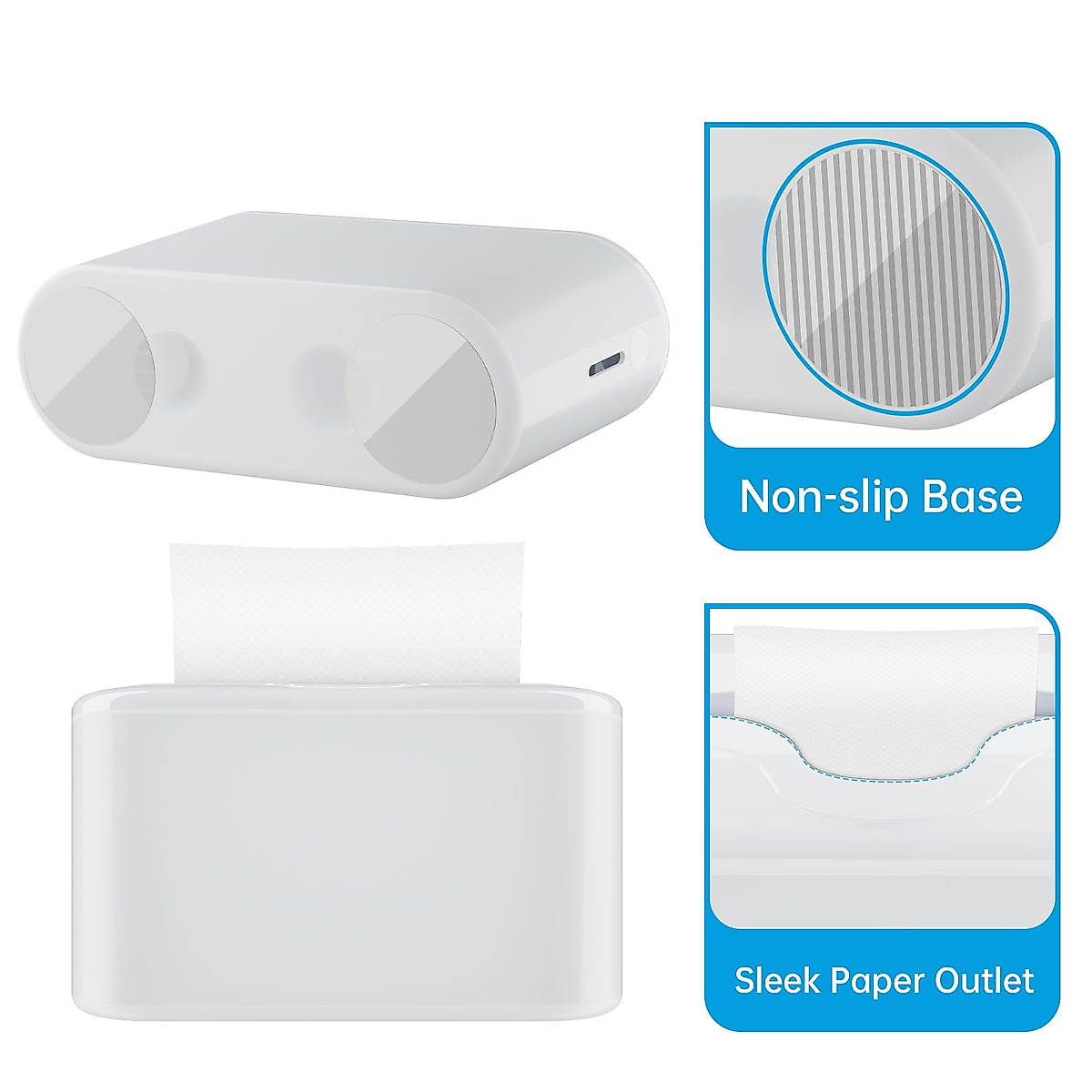 Xlxker Paper Towel Dispenser Countertop, Multifold Hand Towel Dispenser for Bedroom, Bathroom, Kitchen, Toilet (White)