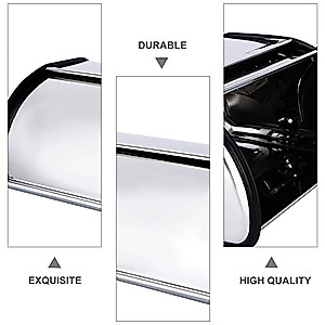 Cabilock Metal Bread Bin Box Stainless Steel Bread Box Countertop Bread Bin Roll Up Bread Storage Container Metal Bread Keeper Box for Kitchen Bread Storage Case (16.9x9x5.7 inch)