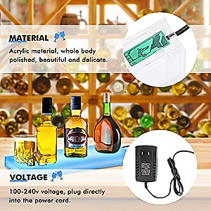 Meticuloso LED Lighted Liquor Bottle Display Shelf, 16 Inch Wall Mounted Wine Rack for Home/Commercial Bar (16 inch)