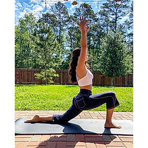 G4Free Bootcut Denim Capri Pants for Women Casual Summer Stretchy Jean Capris Pull On Flare Jeggings with Pockets(Navy,XL,21")