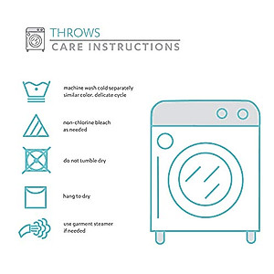 Lush Decor Hygge Stripe Cotton Slub Tassel Fringe Throw Blanet, 60" x 50", Navy & White