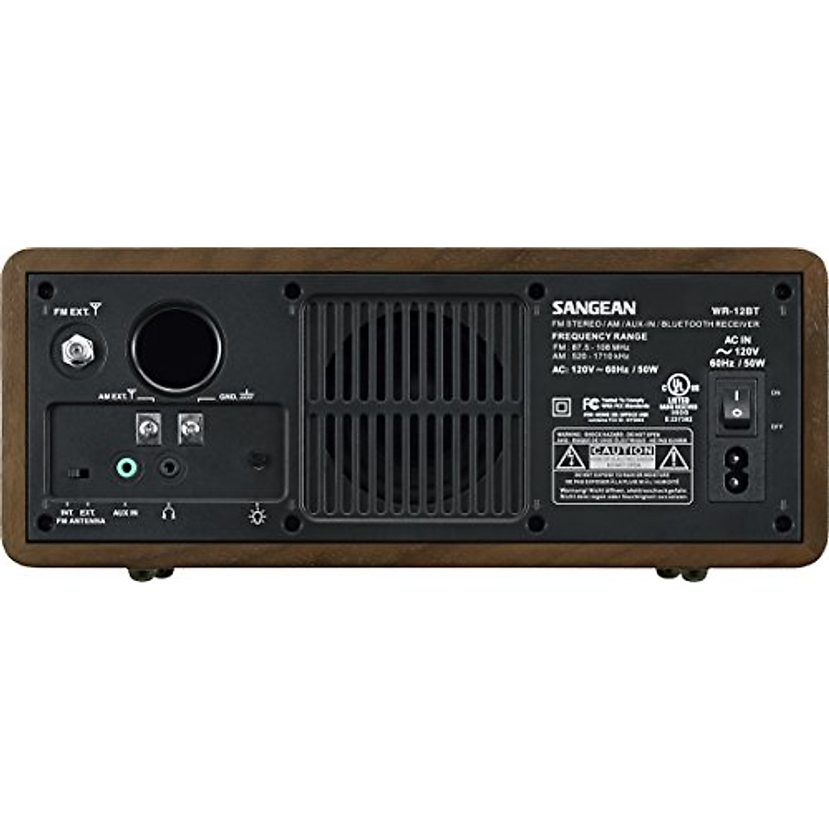 Sangean WR-12BT AM/FM/Bluetooth/AUX-In Stereo Analog Wooden Cabinet Radio (Dark Walnut)