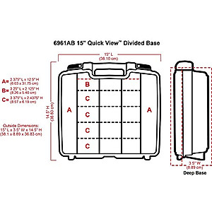 ArtBin 6961AB Quick View Deep Base Carrying Case with Removable Dividers, Portable Art & Craft Storage Box, 15", Clear