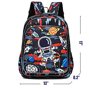 Kids Backpack for Boys - Dorlubel Elementary Kindergarten Preschool School Bag Multifunctional Cute Large Capacity Bookbag (Red Space Astronaut)