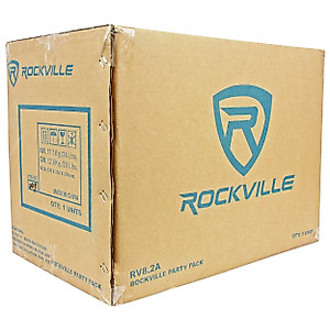 Rockville RV8.2A 800 Watt Dual 8" Car Subwoofer Enclosure+Mono Amplifier+Amp Kit black