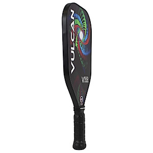 Vulcan | V550 Pickleball Paddle | Hybrid Performance | Polypropylene Core - Carbon Fiber Surface | USAP Approved | Black Entropy