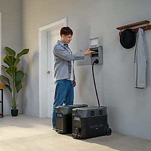 EF ECOFLOW 240V/7200Wh Home Battery Backup Solution: 2 DELTA Pro+Double Voltage Hub+Transfer Switch, 7200W Lifepo4 Power Station, Solar Generator for Home Use, Power Outage, Emergency
