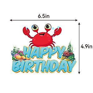 Crab Birthday Party Supplies Crab Party Decorations Includes Crab Happy Birthday Banner Cake Topper Cupcake Toppers Balloons for Crab Party, Seafood Party, Ocean Party