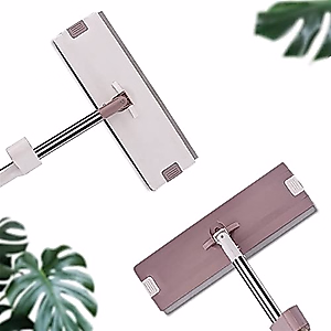 BinOxy Mop/Flat Floor Mop Hand-Washing Squeeze Mop Automatic Leveling Mop Automatic Rotation Floor Cleaner with Microfiber Pad Cleaning Tool Floor Cleaning System (Color : White Within 4 Pads)