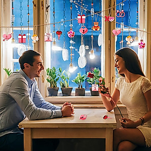 Haooryx Valentine's Paper Craft Kits - 30Pcs DIY Monster Paper Hanging Ornaments Make Your Own Valentine's Day Exchange Gift Card Decorations Kids Home Decor Classroom Mix Match Art Handcraft Supplies