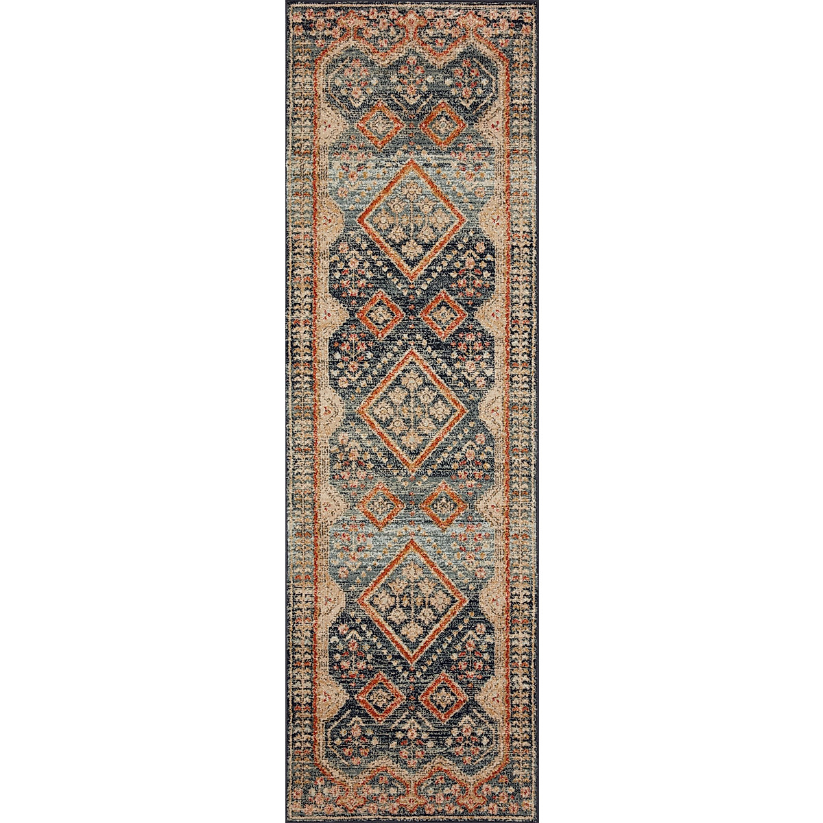 Loloi II Jocelyn Collection JOC-05 Area Rug 7'-10" x 10' Navy/Multi Rectangular 0.38" Thick