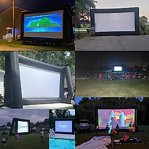 fitnessandfun 30ft Huge Inflatable Projector Screen - Blow Up Outdoor Movie Screens - 360 Inch for TV & Movies - Seamless, Portable, Front & Rear Projection(30ft with Blower)